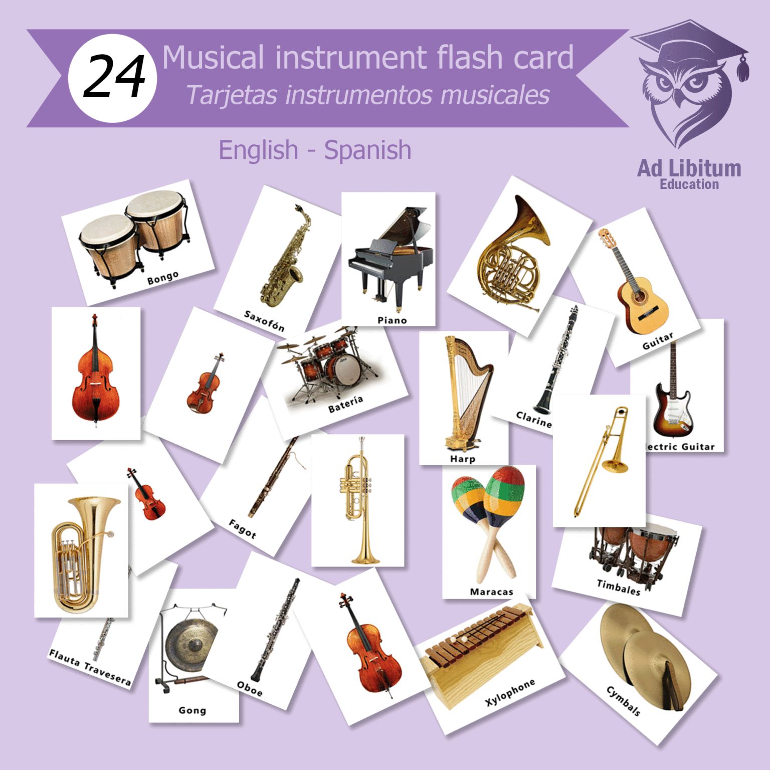 Tarjetas de Instrumentos Musicales - adlibitumeducation.com